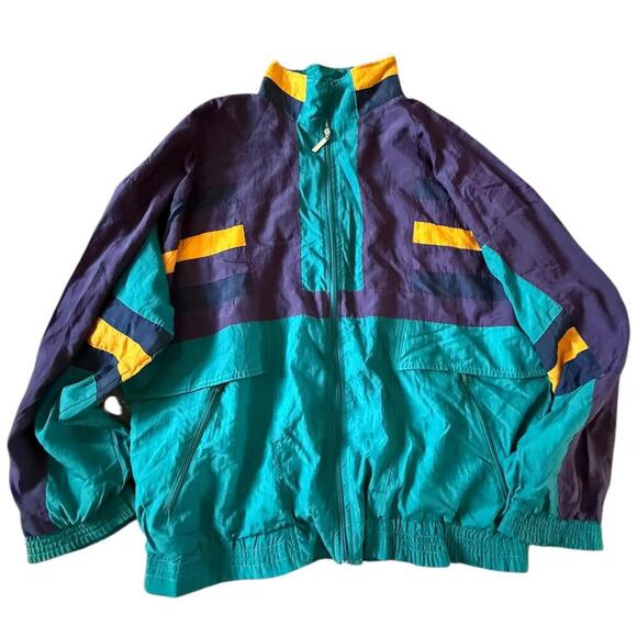 Jackets & Coats | Bb Sportswear Colorblock Windbreaker Jacket Teal ...